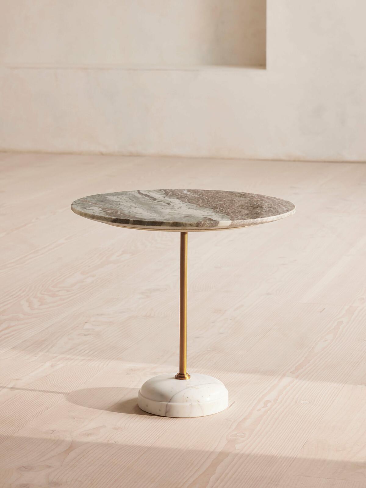 Fleet Side Table, Large/Low, Terra Bianca Marble - Soho Home