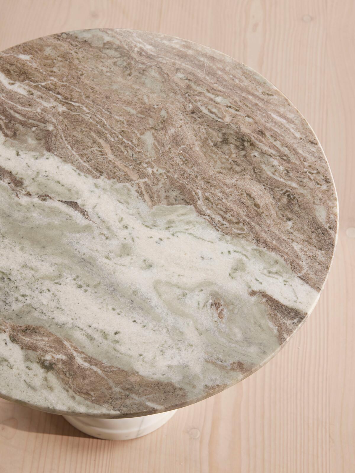 Fleet Side Table, Large/Low, Terra Bianca Marble - Soho Home