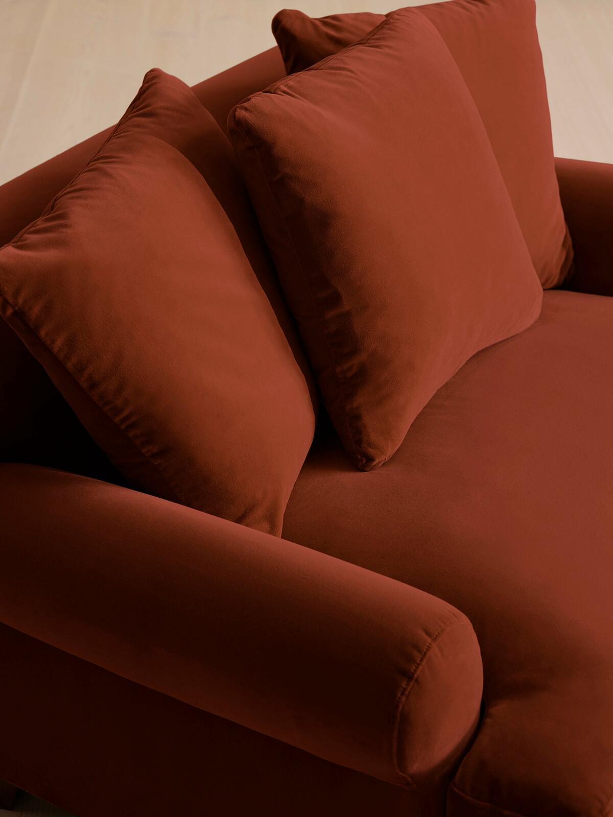 Audrey Loveseat, Velvet Rust - Soho Home