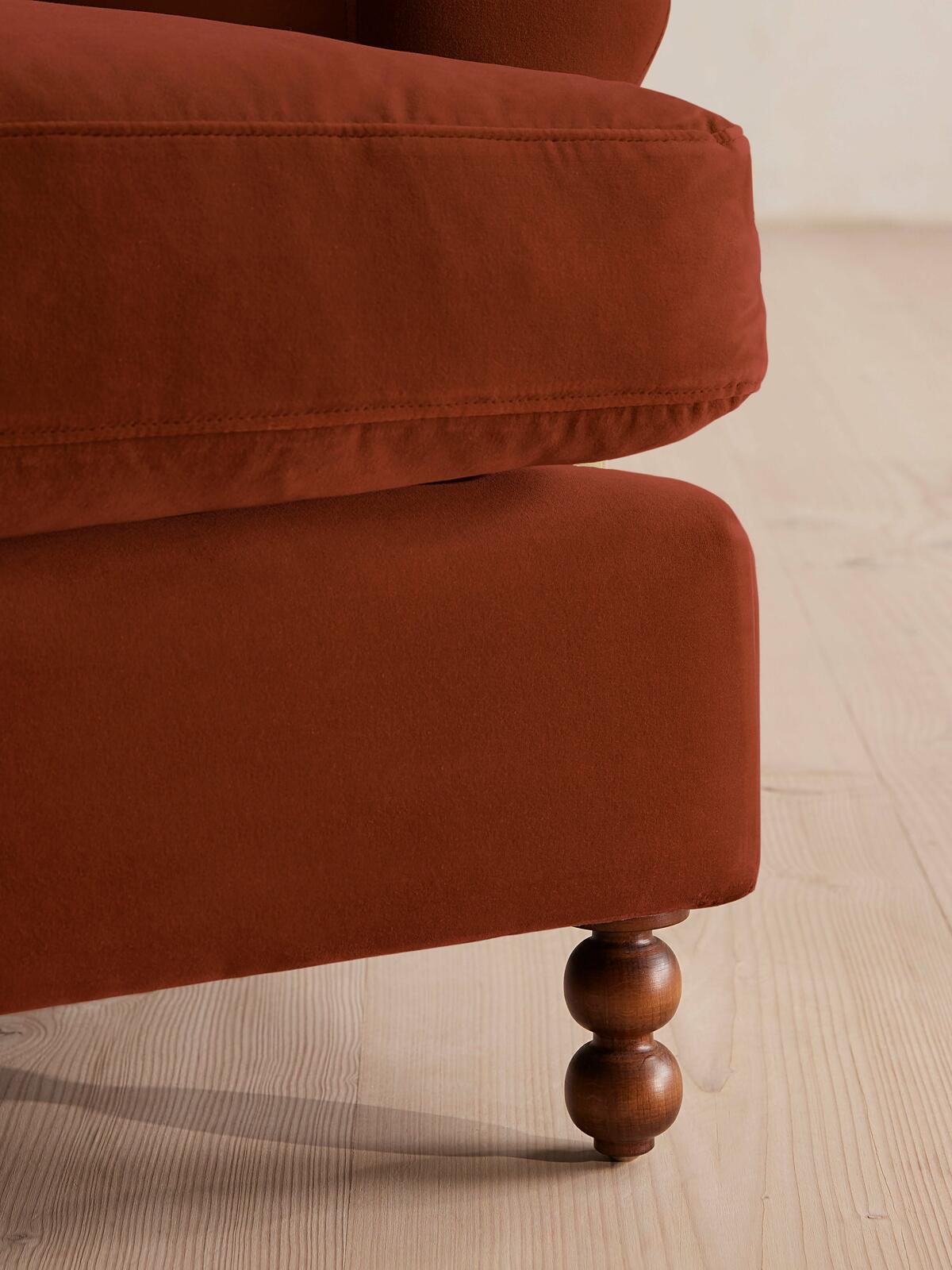 Audrey Loveseat, Velvet Rust - Soho Home