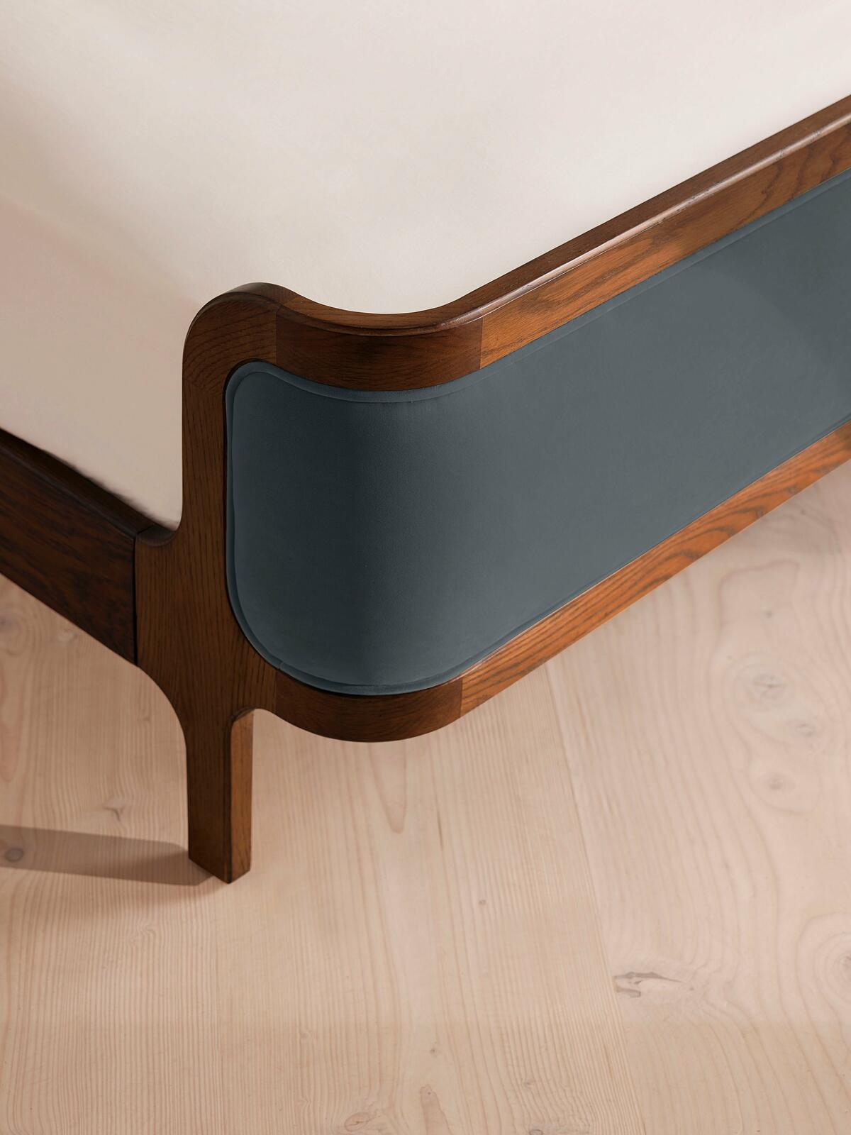 Belsa Bed, Queen, Velvet, Grey Blue, US - Soho Home