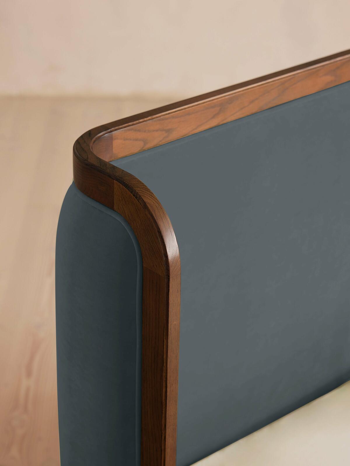 Belsa Bed, Queen, Velvet, Grey Blue, US - Soho Home