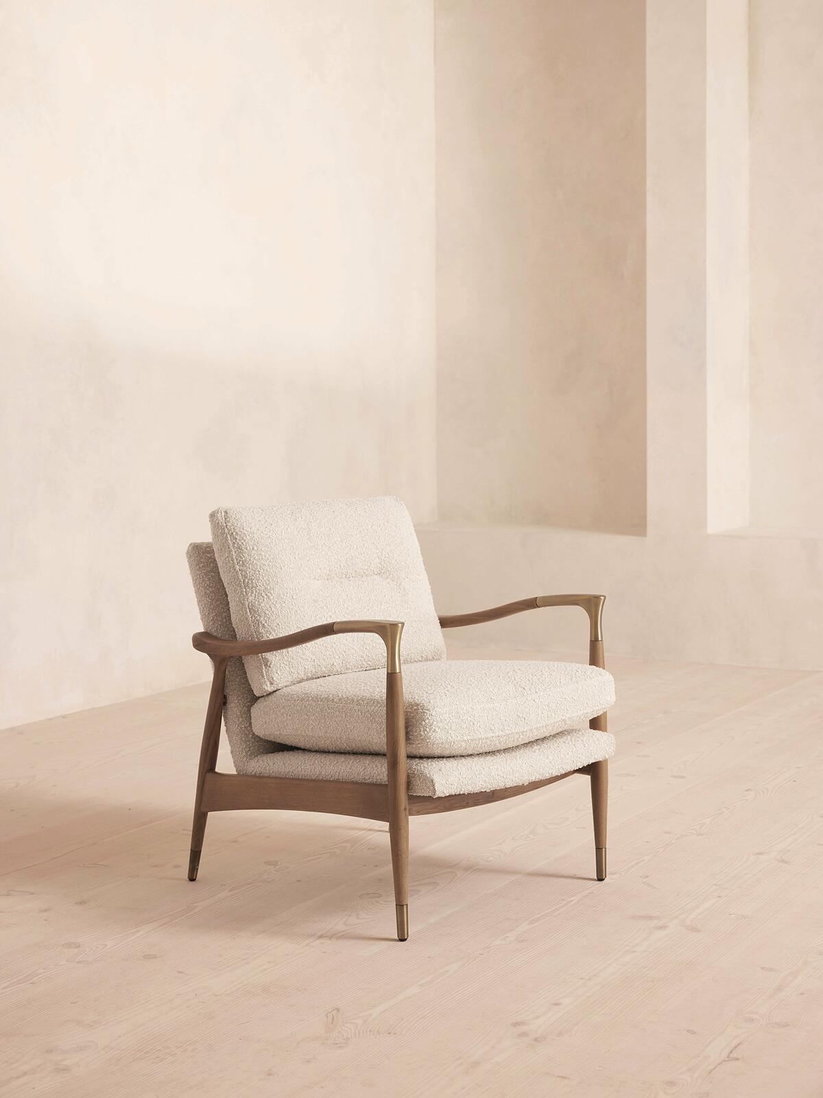 Theodore Armchair, Boucle, Natural, US - Soho Home