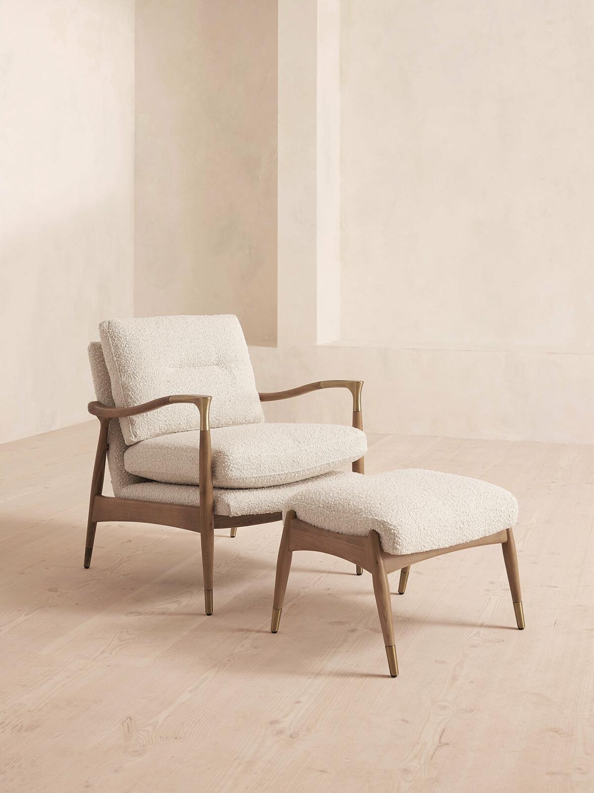 Theodore Armchair, Boucle, Natural, US - Soho Home