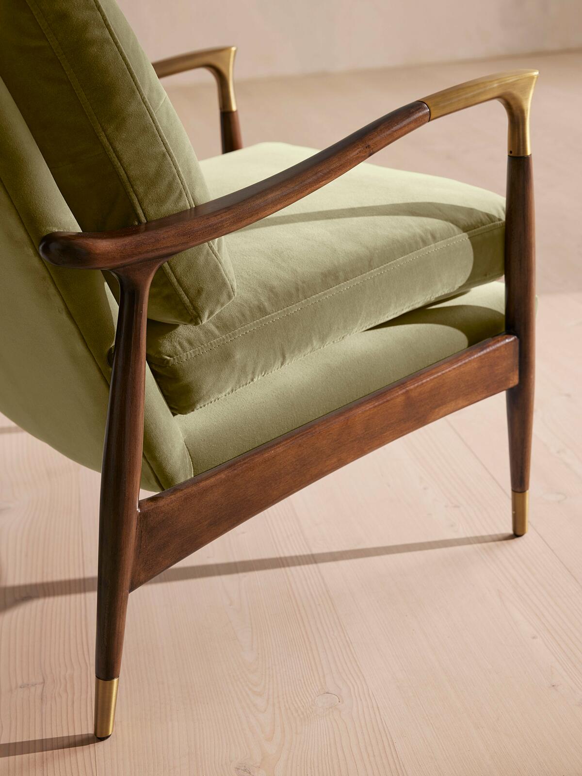 Theodore Armchair, Velvet, Lichen - Soho Home
