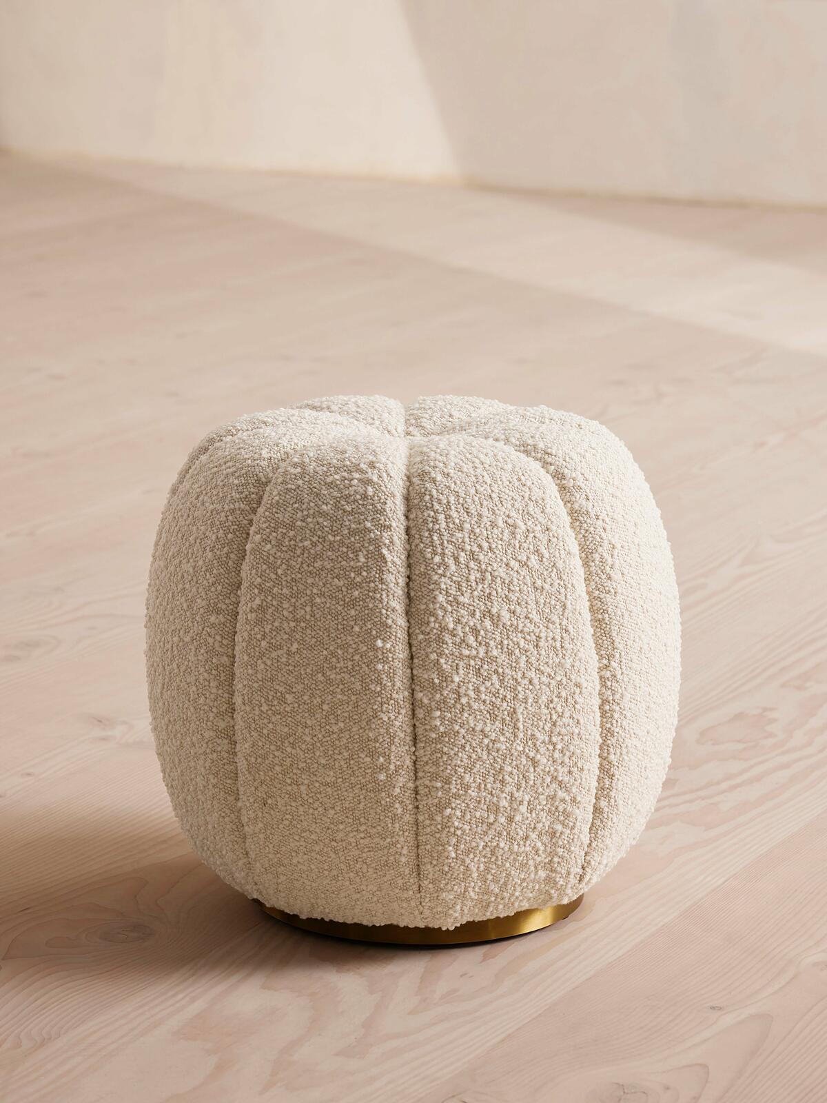 Sofia Footstool, Boucle, Natural, US - Soho Home