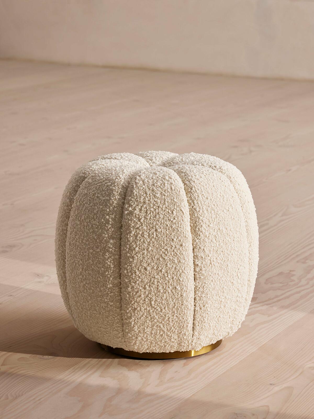 Sofia Footstool, Boucle, Natural, US - Soho Home