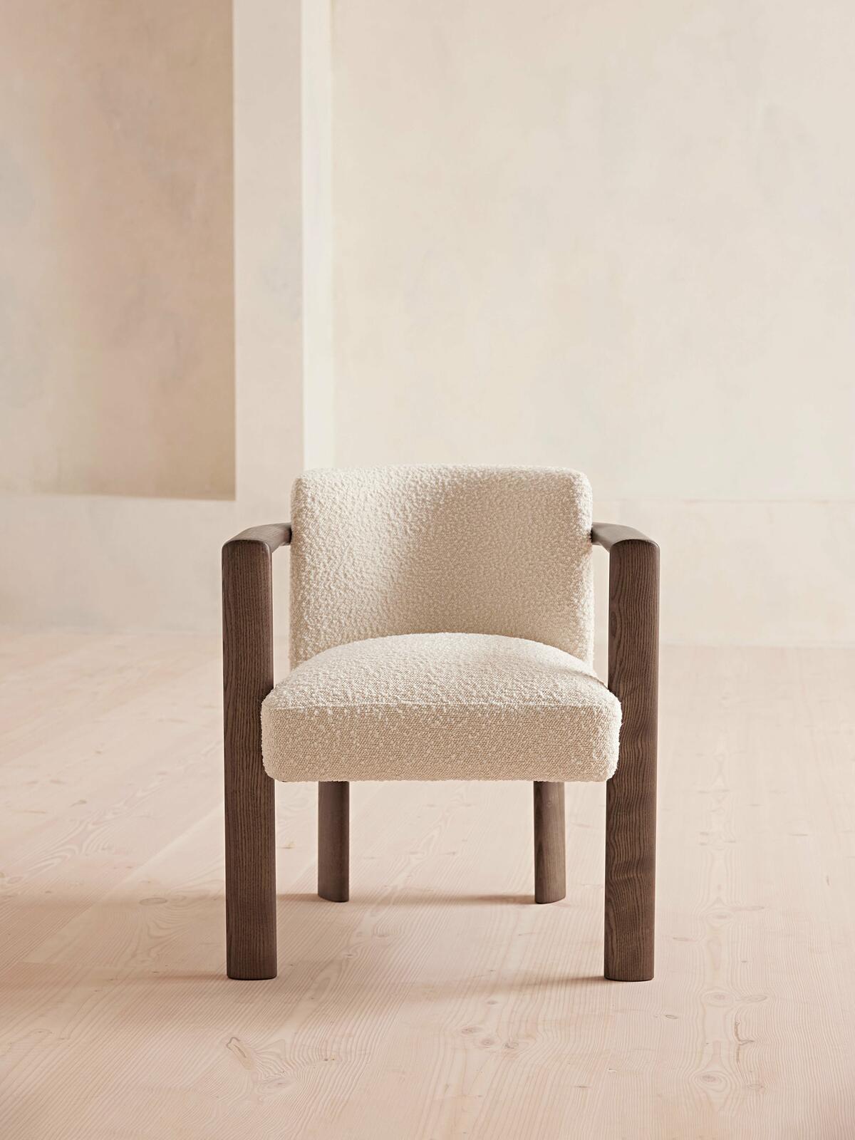 Aria Dining Chair, Boucle, Cream - Soho Home
