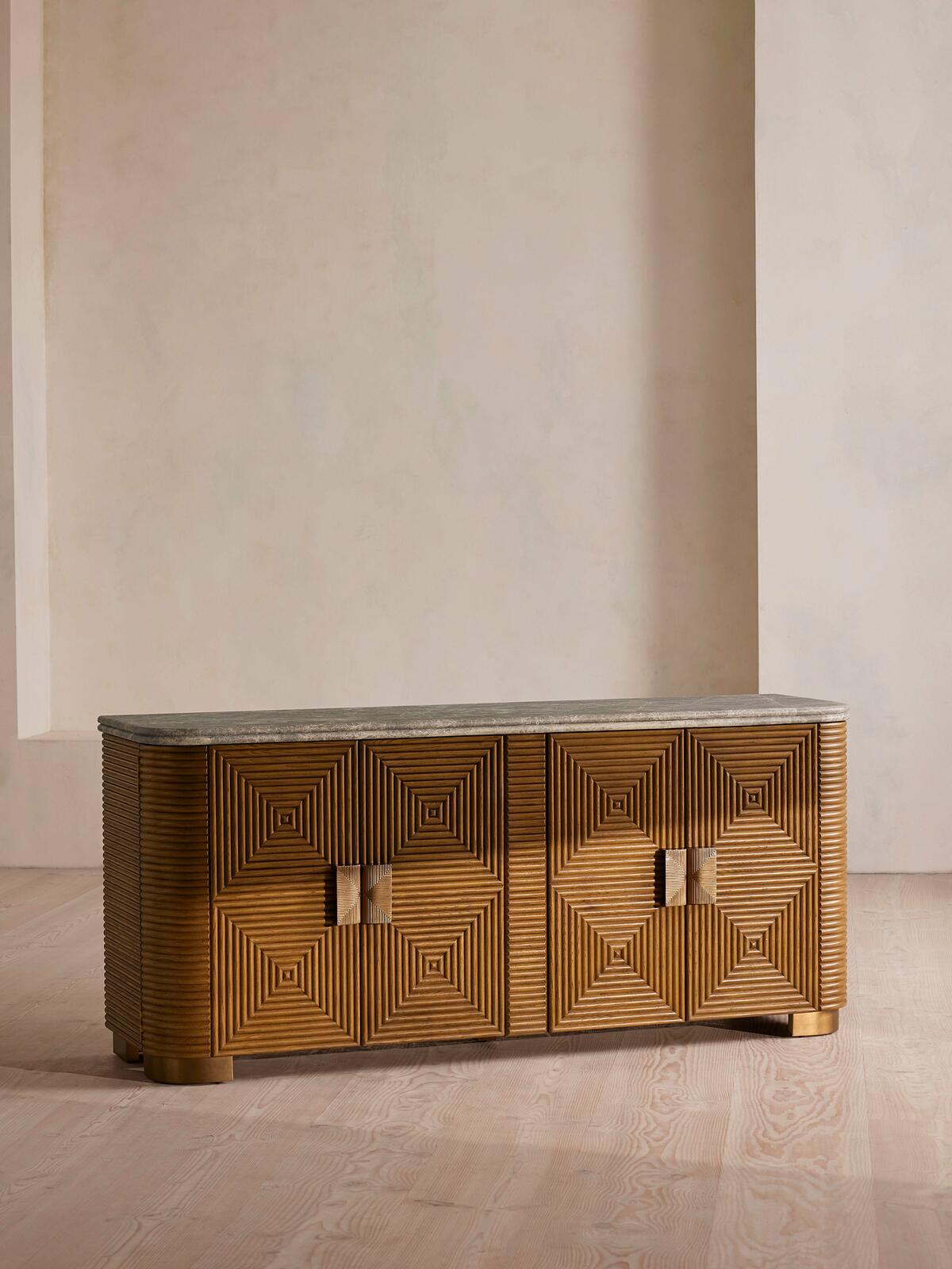 Kingsley Sideboard, Grey Emperador Marble - Soho Home