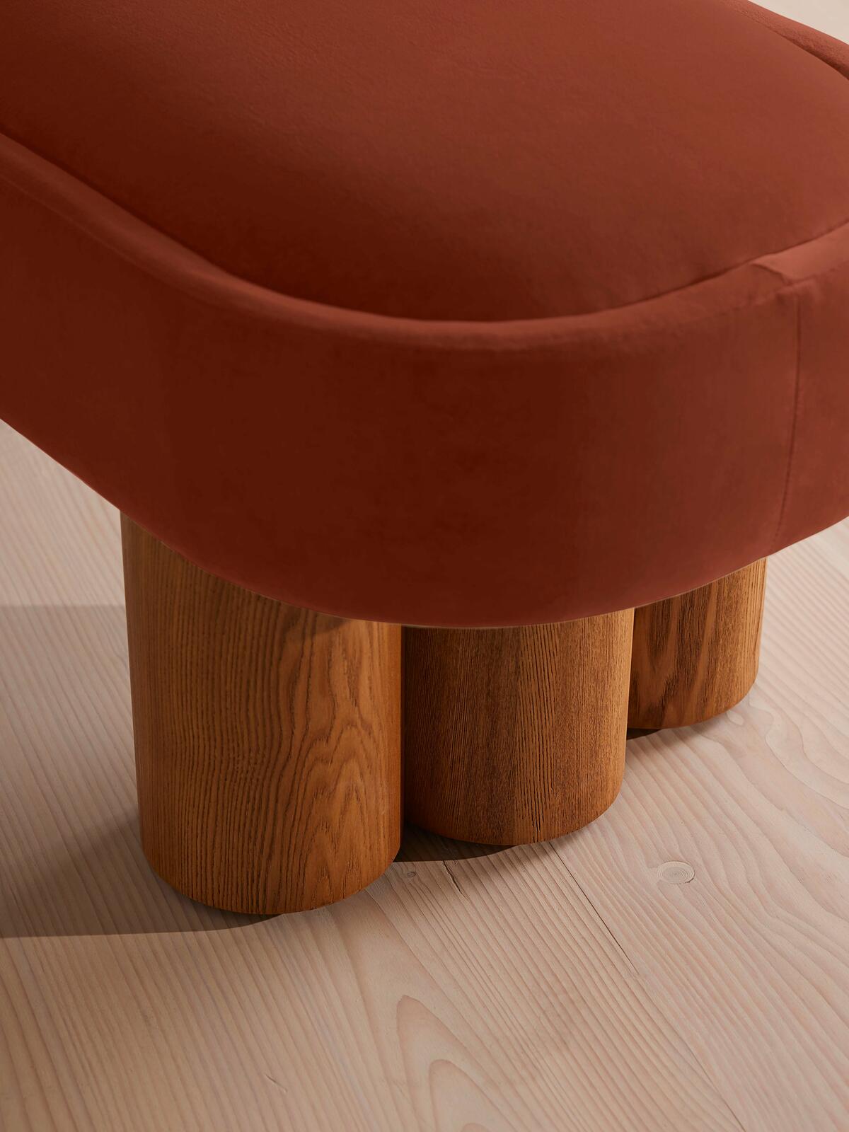 Nieve Bench, Velvet, Rust, US - Soho Home