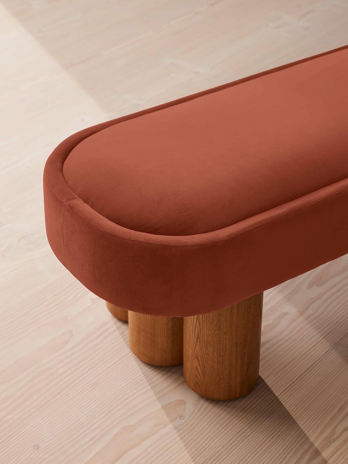 Nieve Bench, Velvet, Rust, US - Soho Home