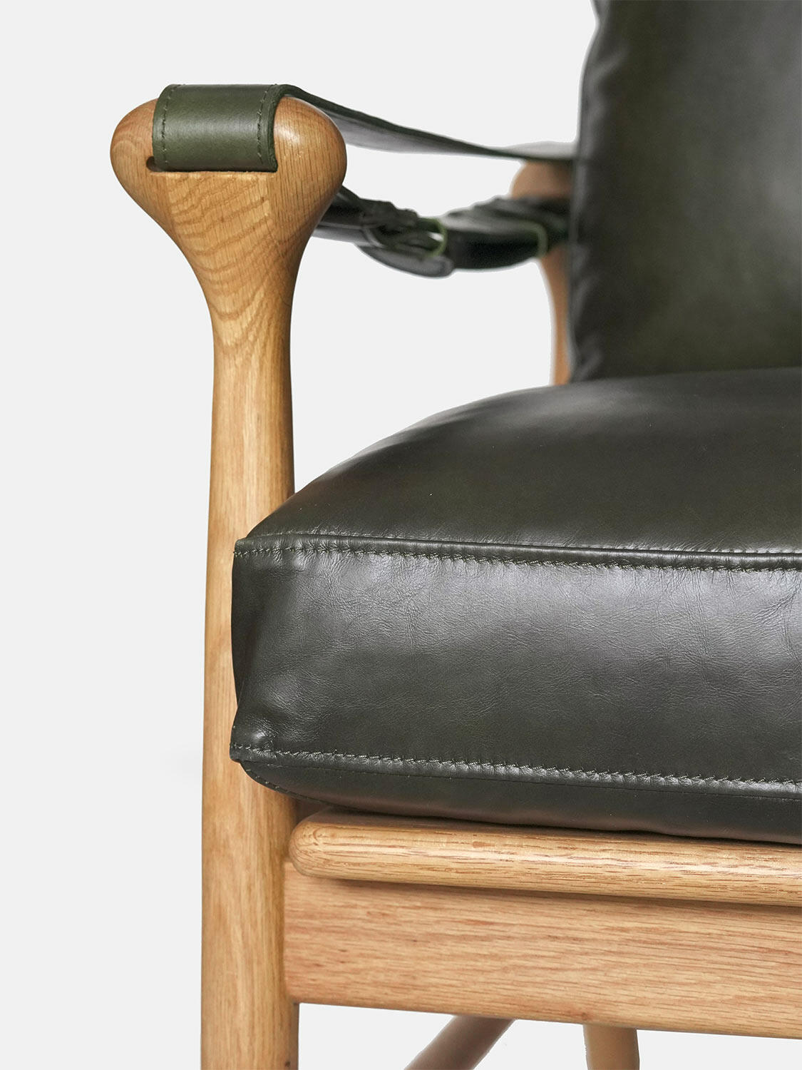 Campden Arm Chair in Avocado Leather | Arm Chairs | Soho Home