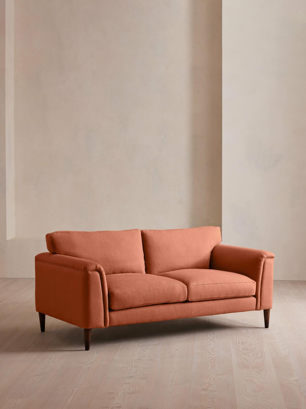 Reya Two Seater Sofa, Linen, Antique Rose, US - Soho Home