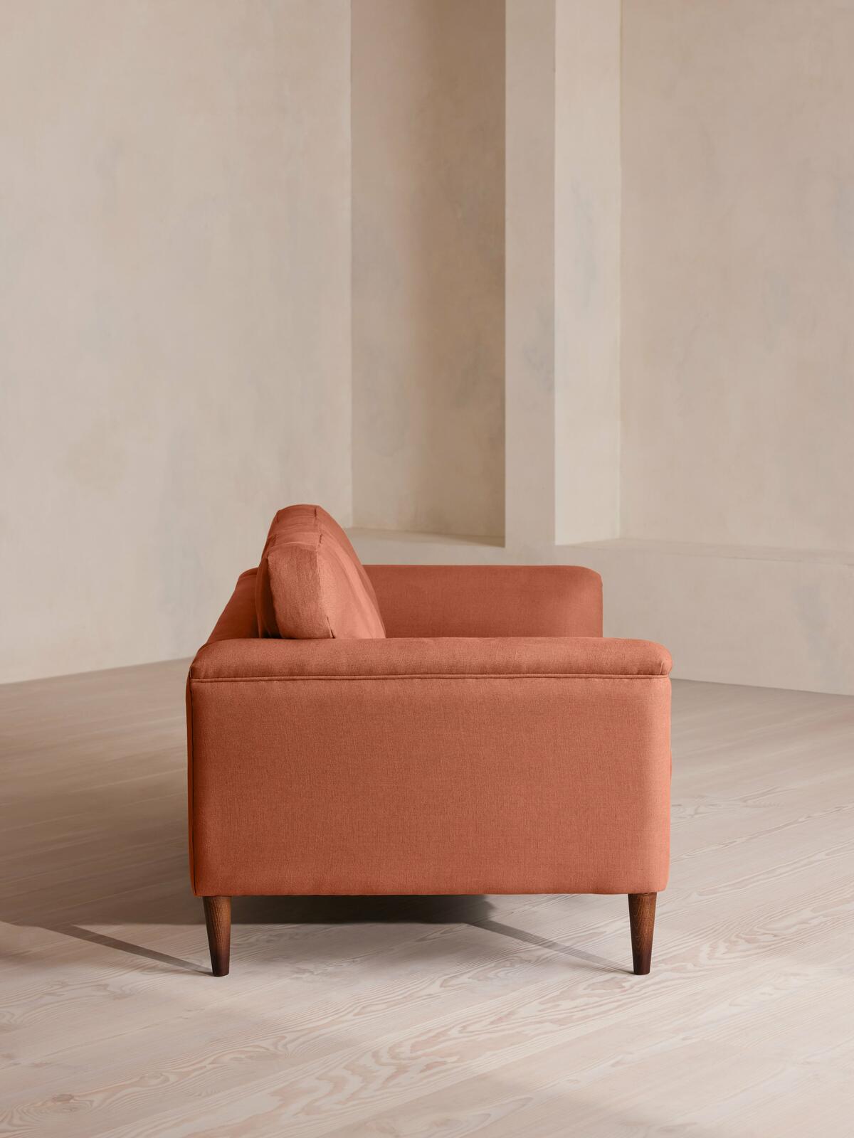 Reya Two Seater Sofa, Linen, Antique Rose, US - Soho Home