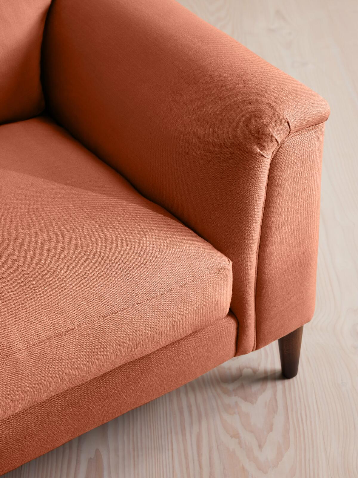 Reya Two Seater Sofa, Linen, Antique Rose, US - Soho Home