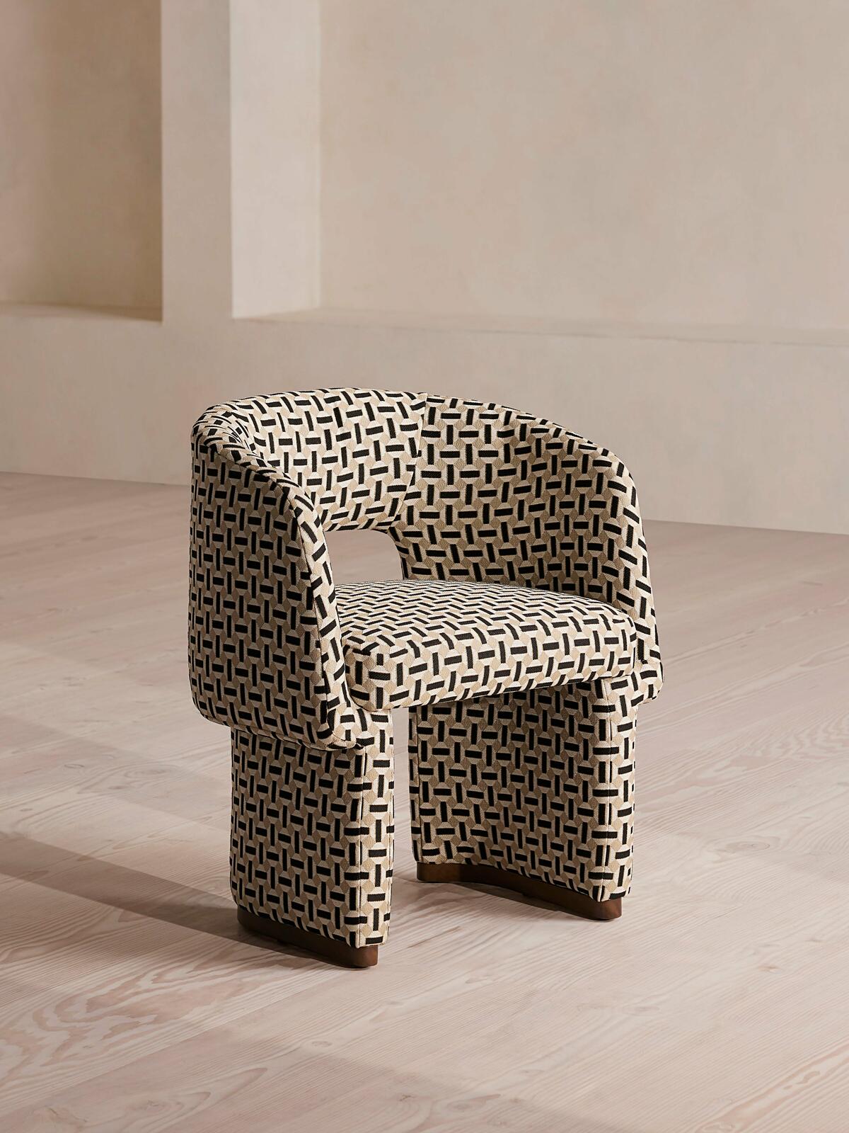 Morrell Outdoor Dining Chair, Geometric, Monochrome, US - Soho Home