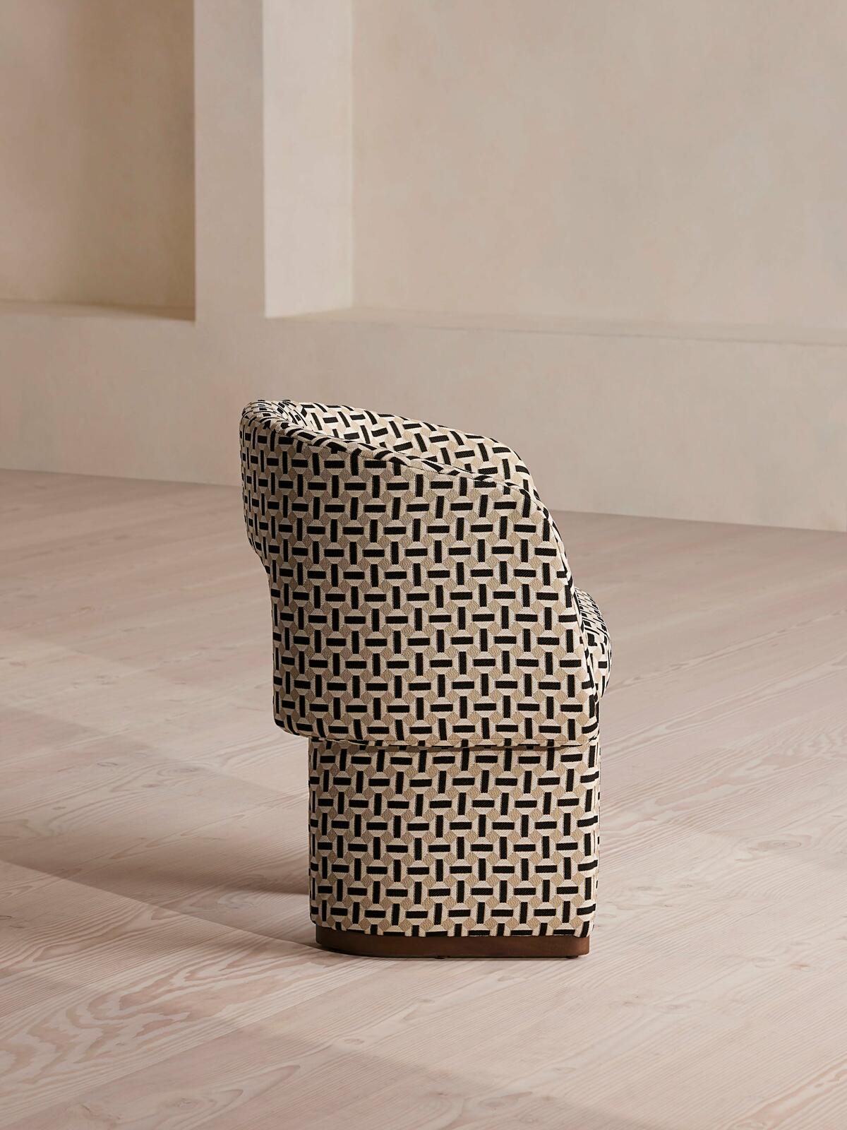 Morrell Outdoor Dining Chair, Geometric, Monochrome - Soho Home