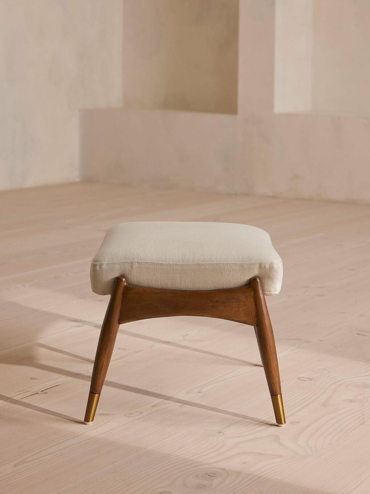 Theodore Footstool, Linen, Bisque, US - Soho Home
