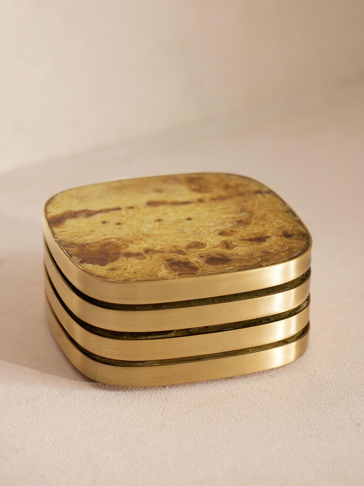 Bodiam Resin & Brass Coasters, Set of Four - Soho Home