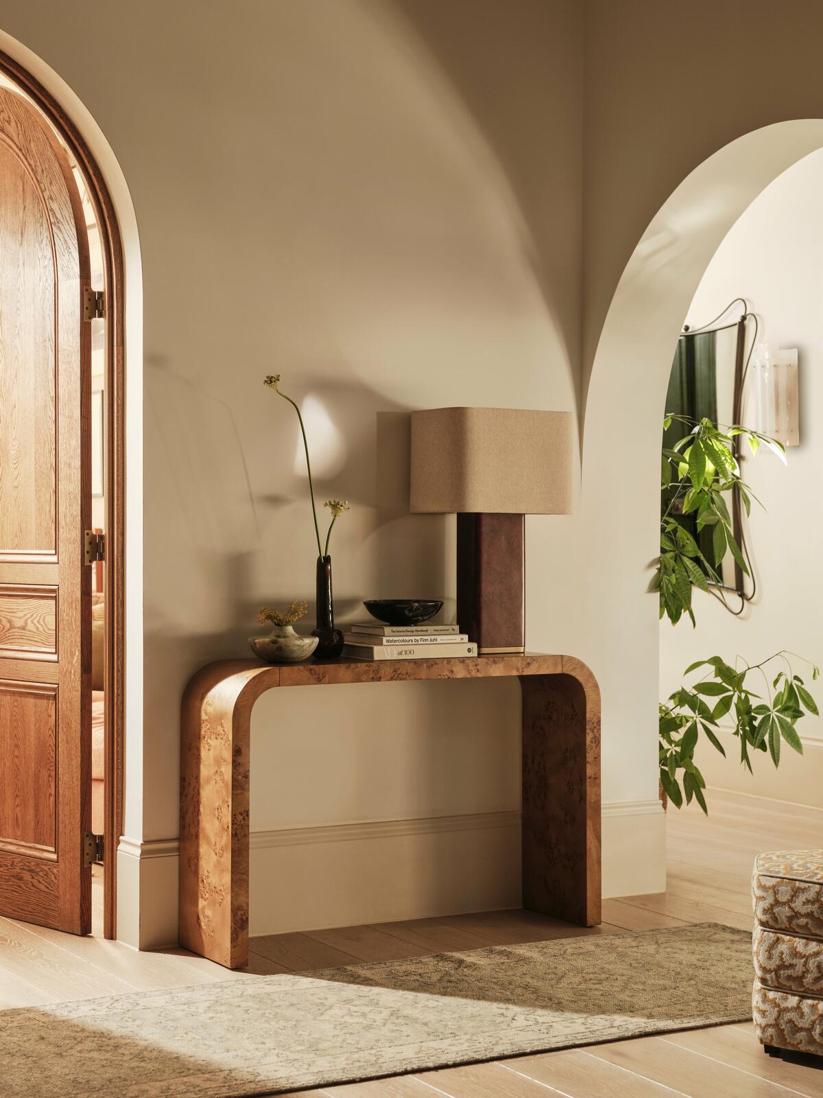 Remi Rectangle Table Lamp, Mappa Burl - Soho Home