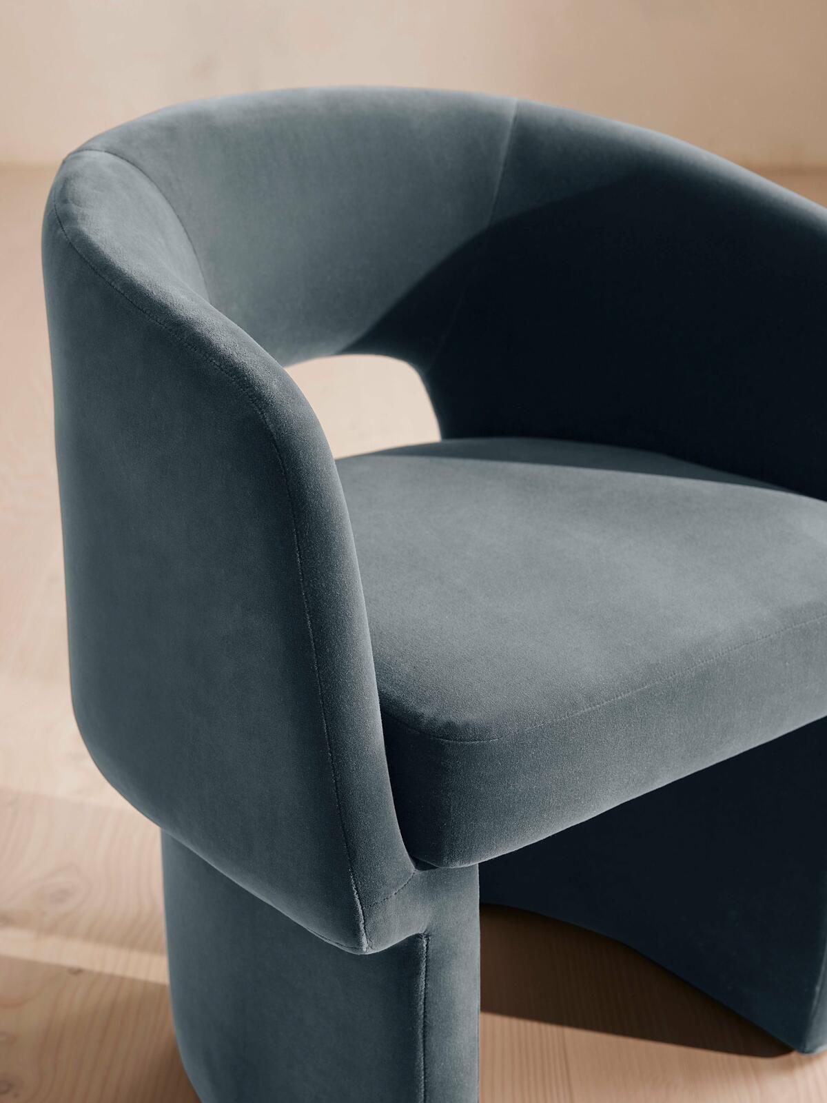 Morrell Dining Chair, Velvet, Grey Blue, US - Soho Home
