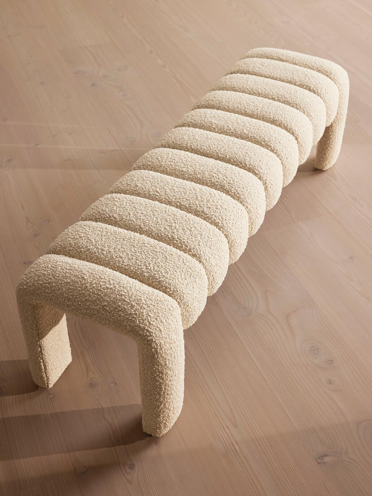 Willis Bench, Boucle, Natural, US - Soho Home