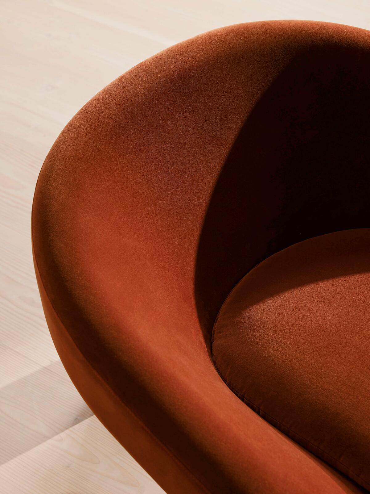 Dafne Armchair, Velvet, Rust, US - Soho Home