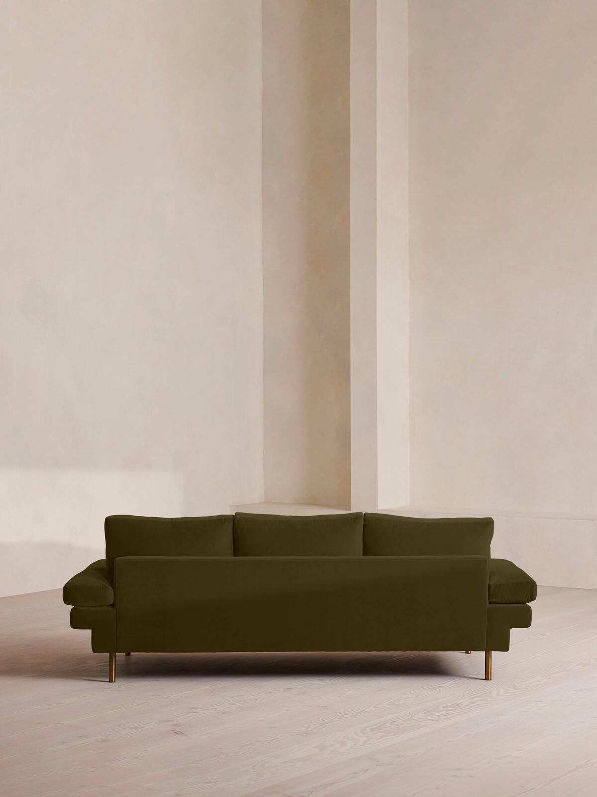 Bristol Sofa, Velvet, Olive - Soho Home