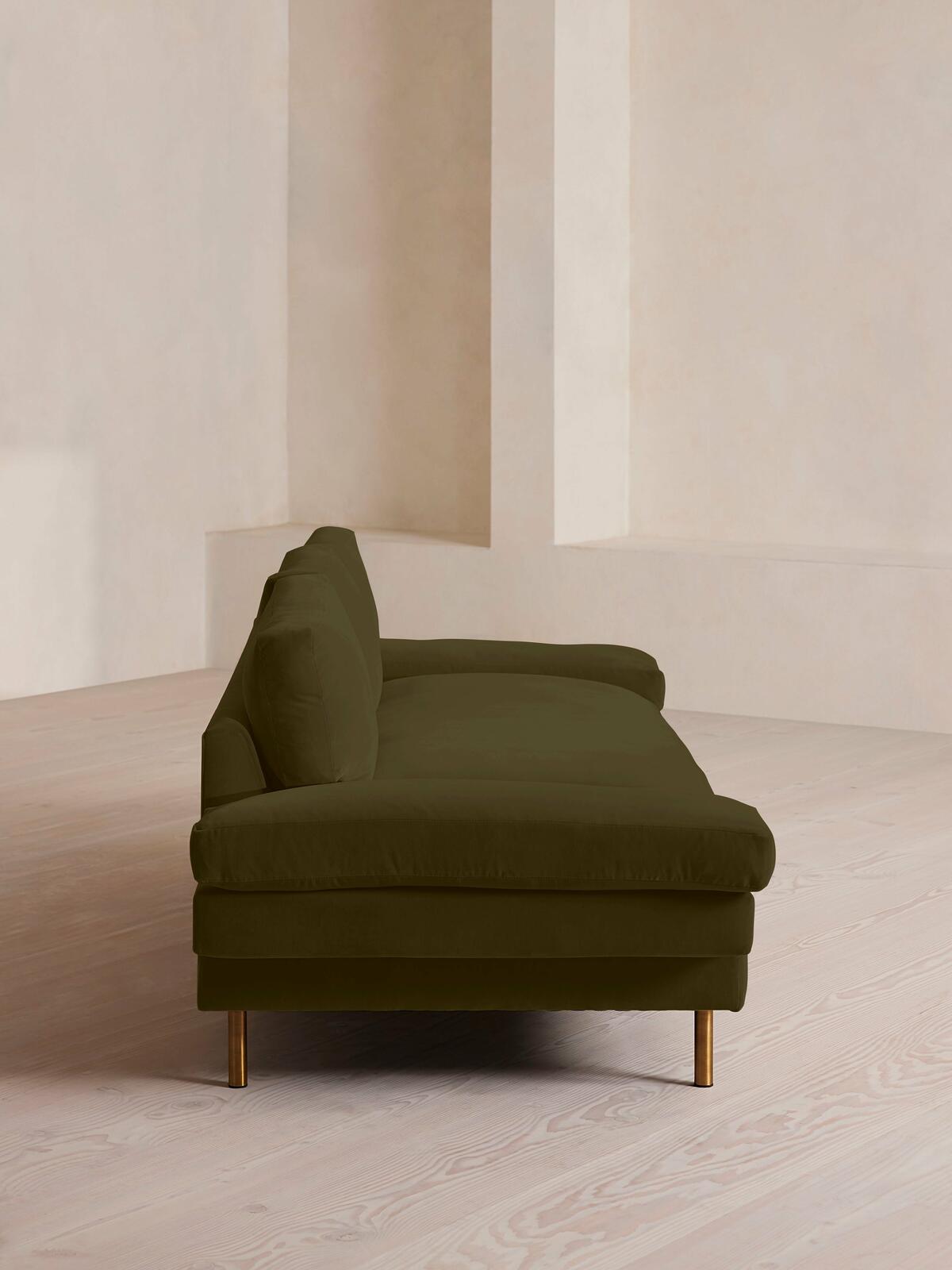 Bristol Sofa, Velvet, Olive - Soho Home