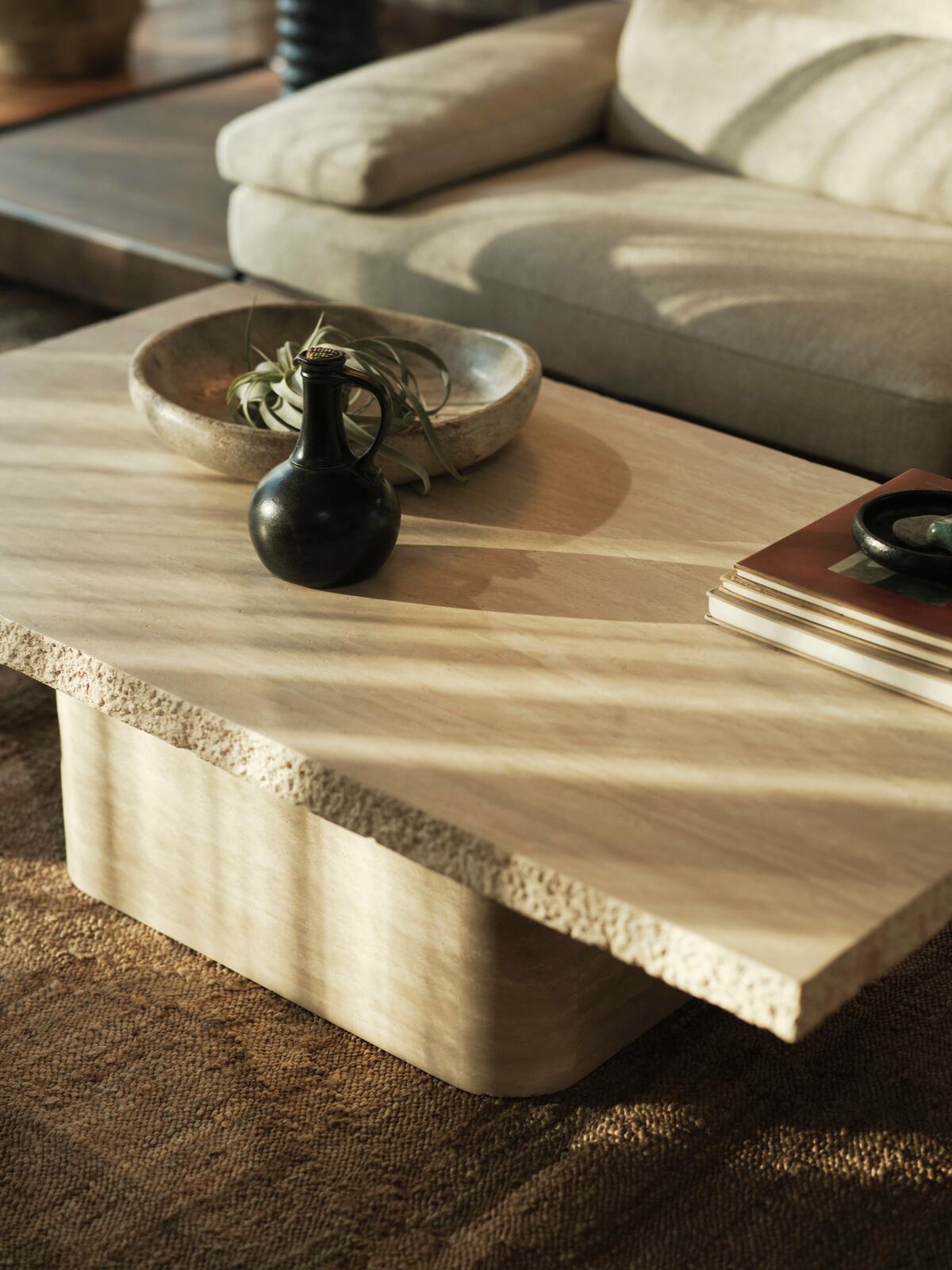 Ramsey Coffee Table, Travertine - Soho Home