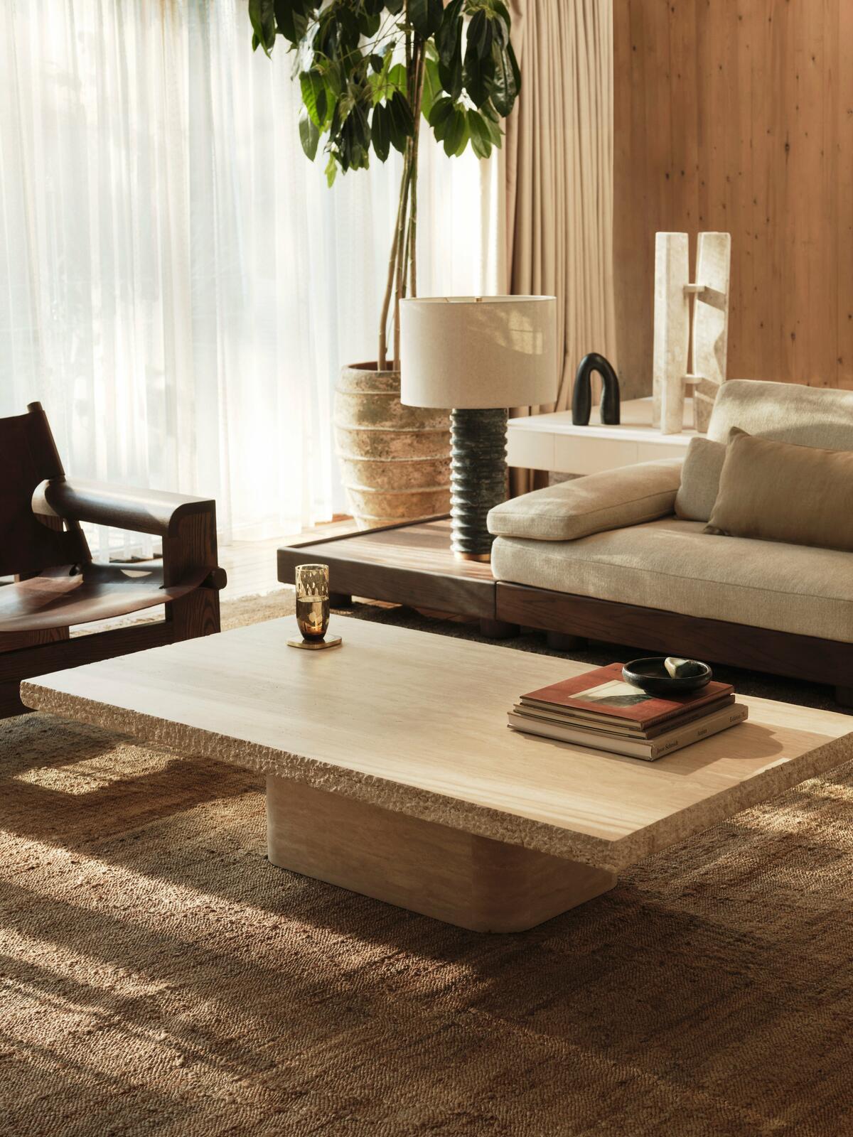Ramsey Coffee Table, Travertine - Soho Home