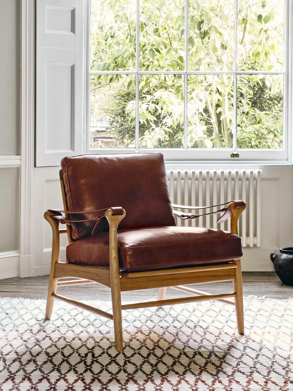 Campden Arm Chair Tan Leather | Leather Armchairs | Soho Home