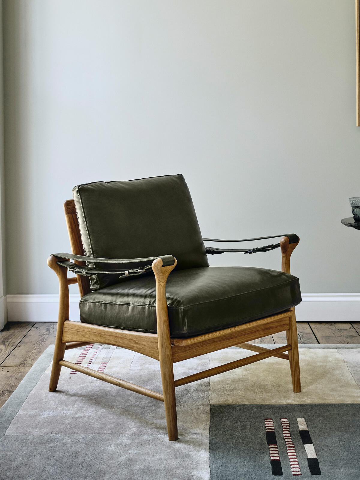 Campden Arm Chair in Avocado Leather | Arm Chairs | Soho Home