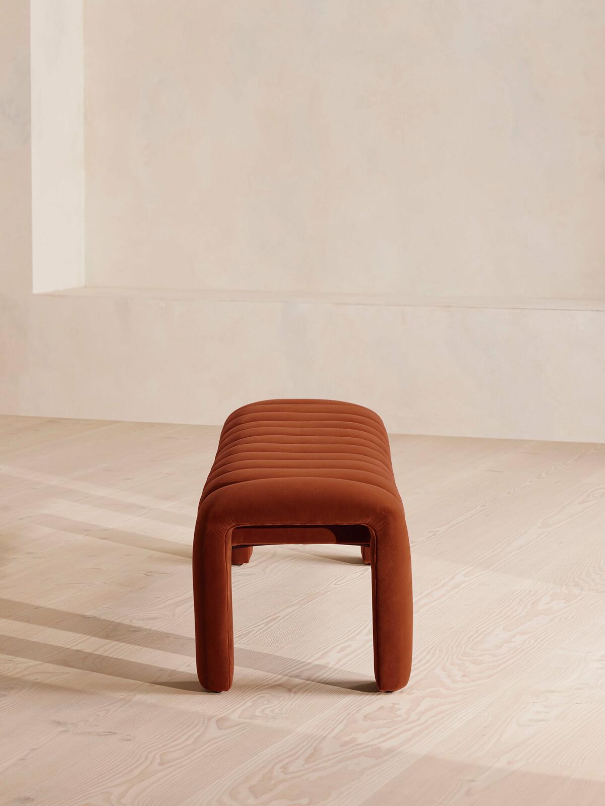 Willis Bench, Velvet, Rust, US - Soho Home
