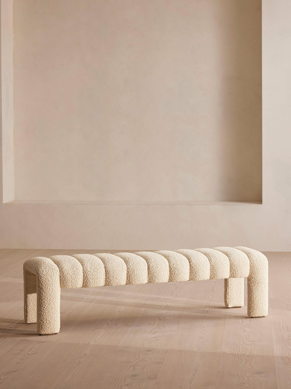 Willis Bench, Boucle, Natural - Soho Home
