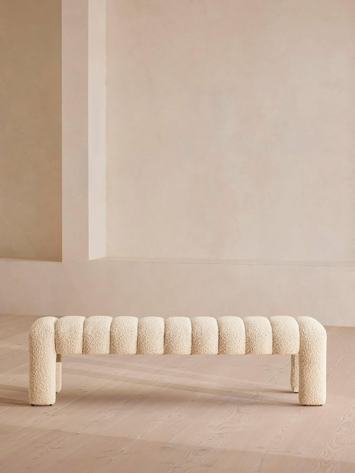 Willis Bench, Boucle, Natural - Soho Home