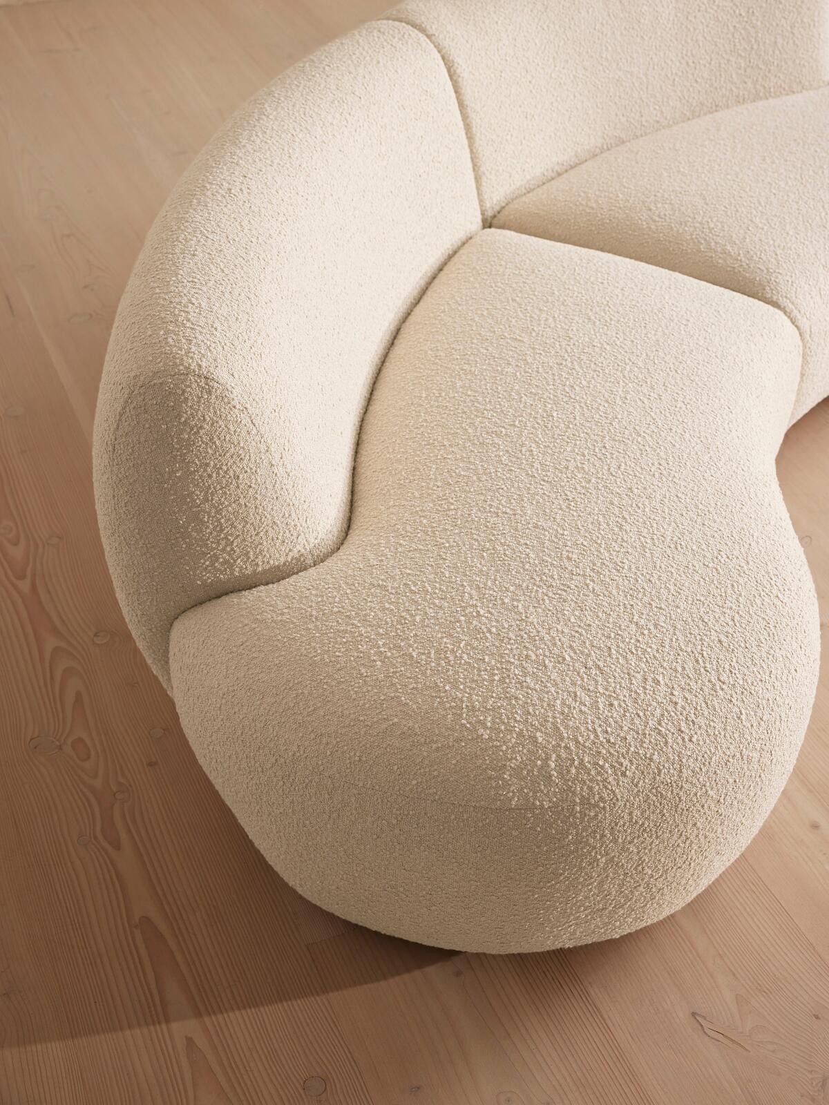 Aline Serpentine Modular Sofa, Three Seater, Natural Boucle - Soho Home