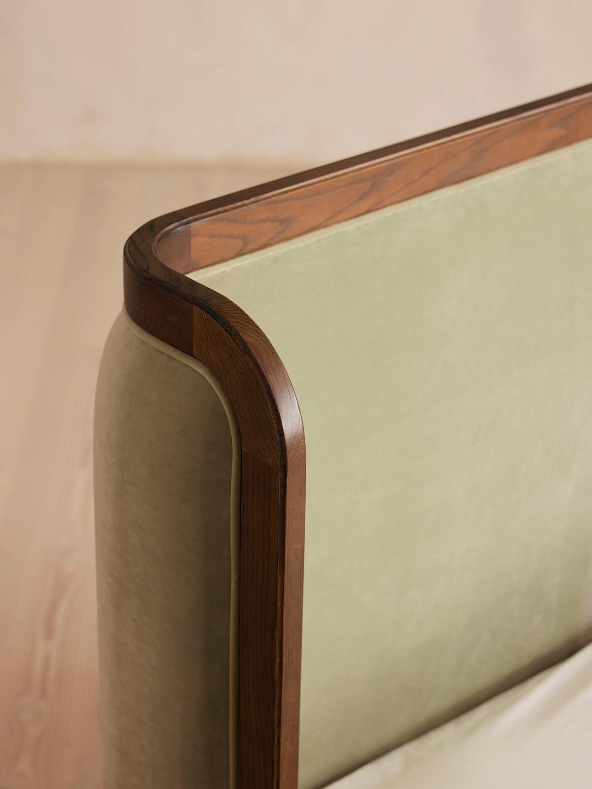Belsa Bed, King, Velvet, Lichen - Soho Home