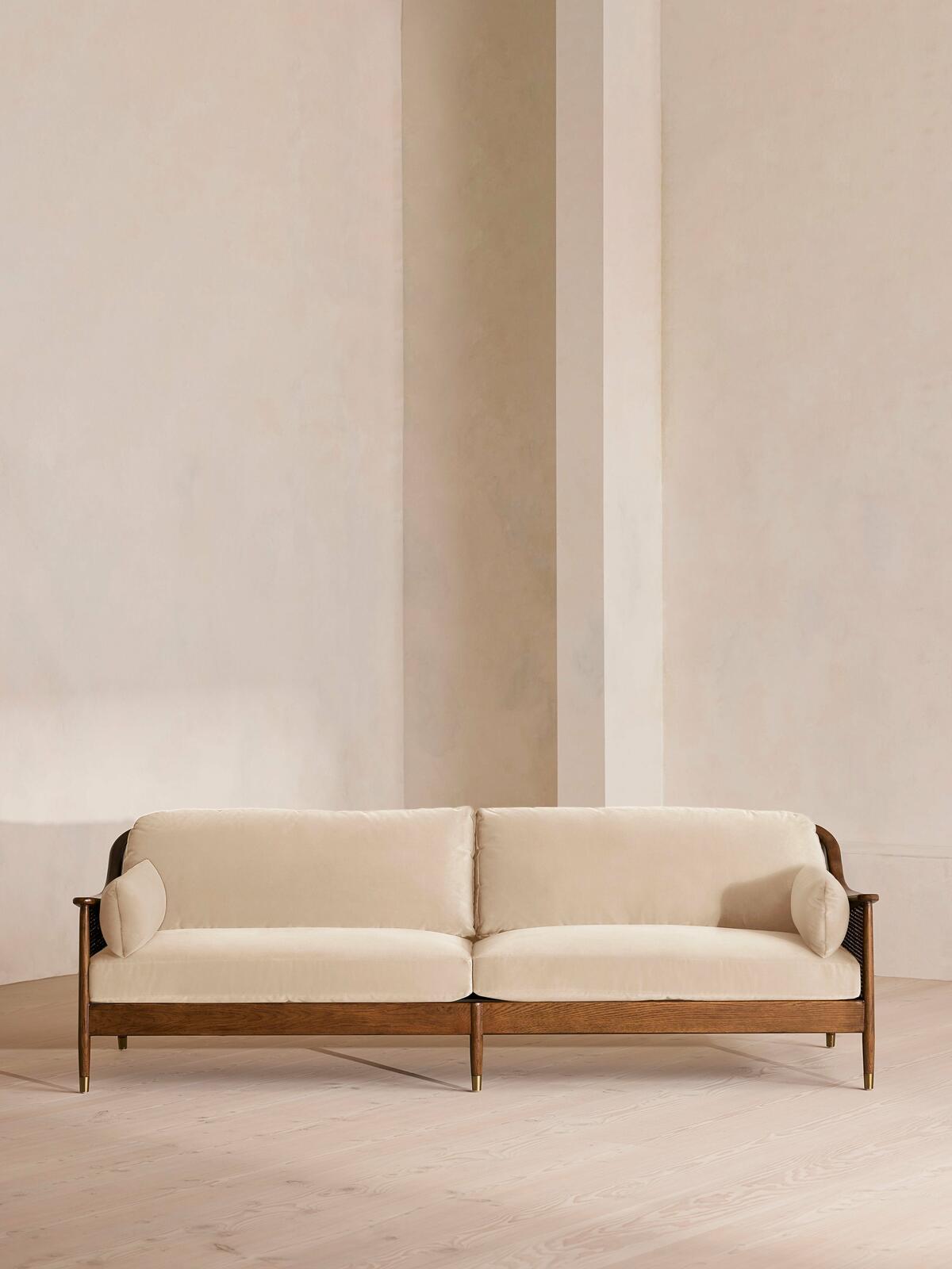 Atlanta Four Seater Sofa, Velvet, Porcelain - Soho Home