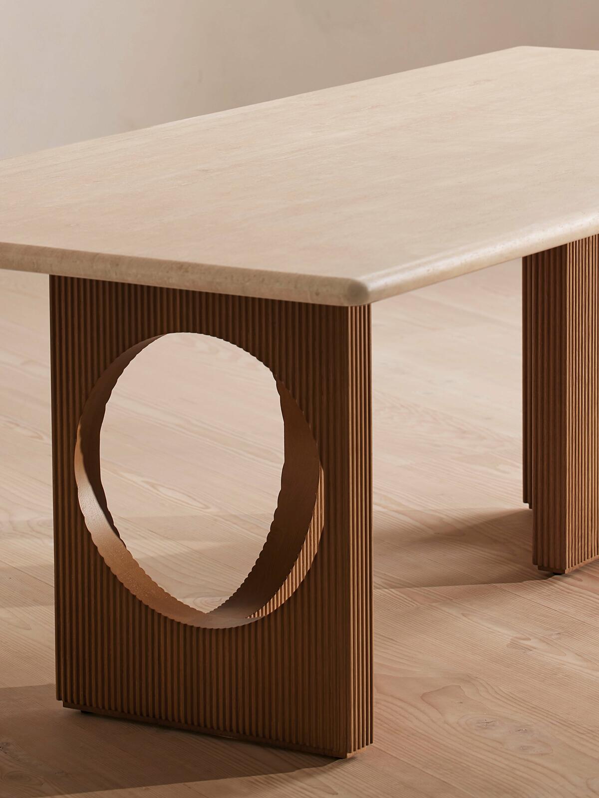 Elliot Dining Table, Travertine - Soho Home