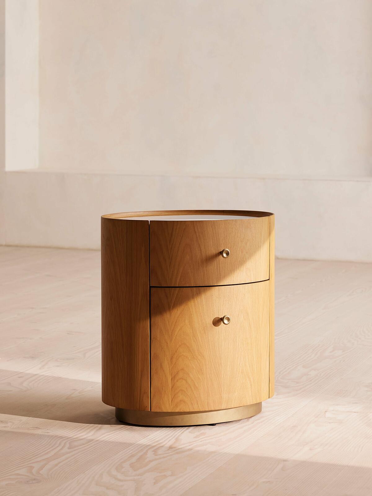 Andrea Bedside Table, Carrara Marble - Soho Home