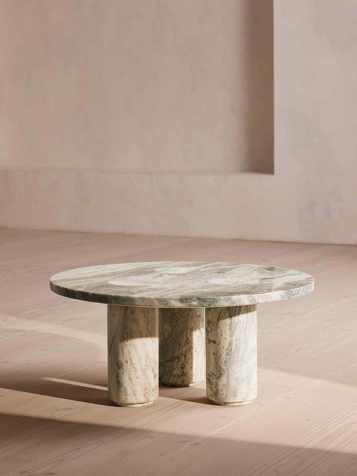 Tisbury Coffee Table, Dark Terra Bianca Marble - Soho Home