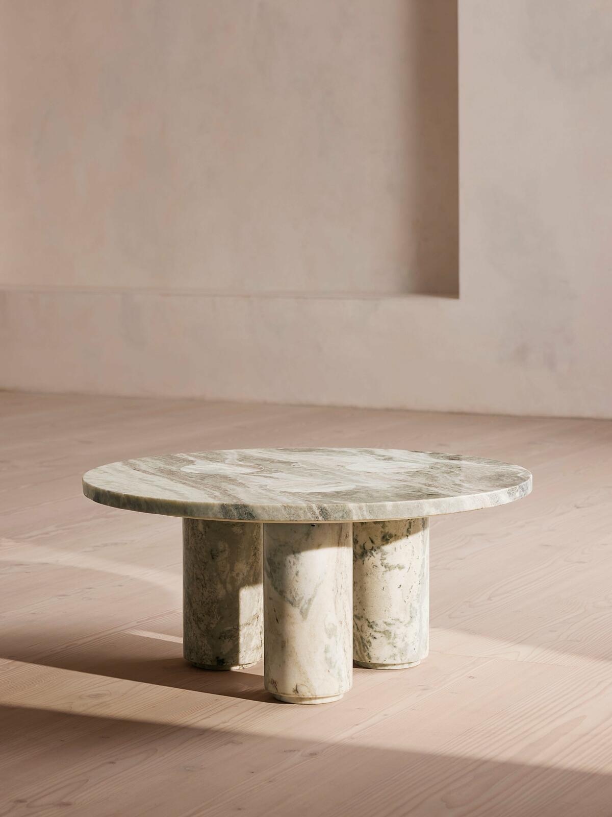 Tisbury Coffee Table, Dark Terra Bianca Marble - Soho Home