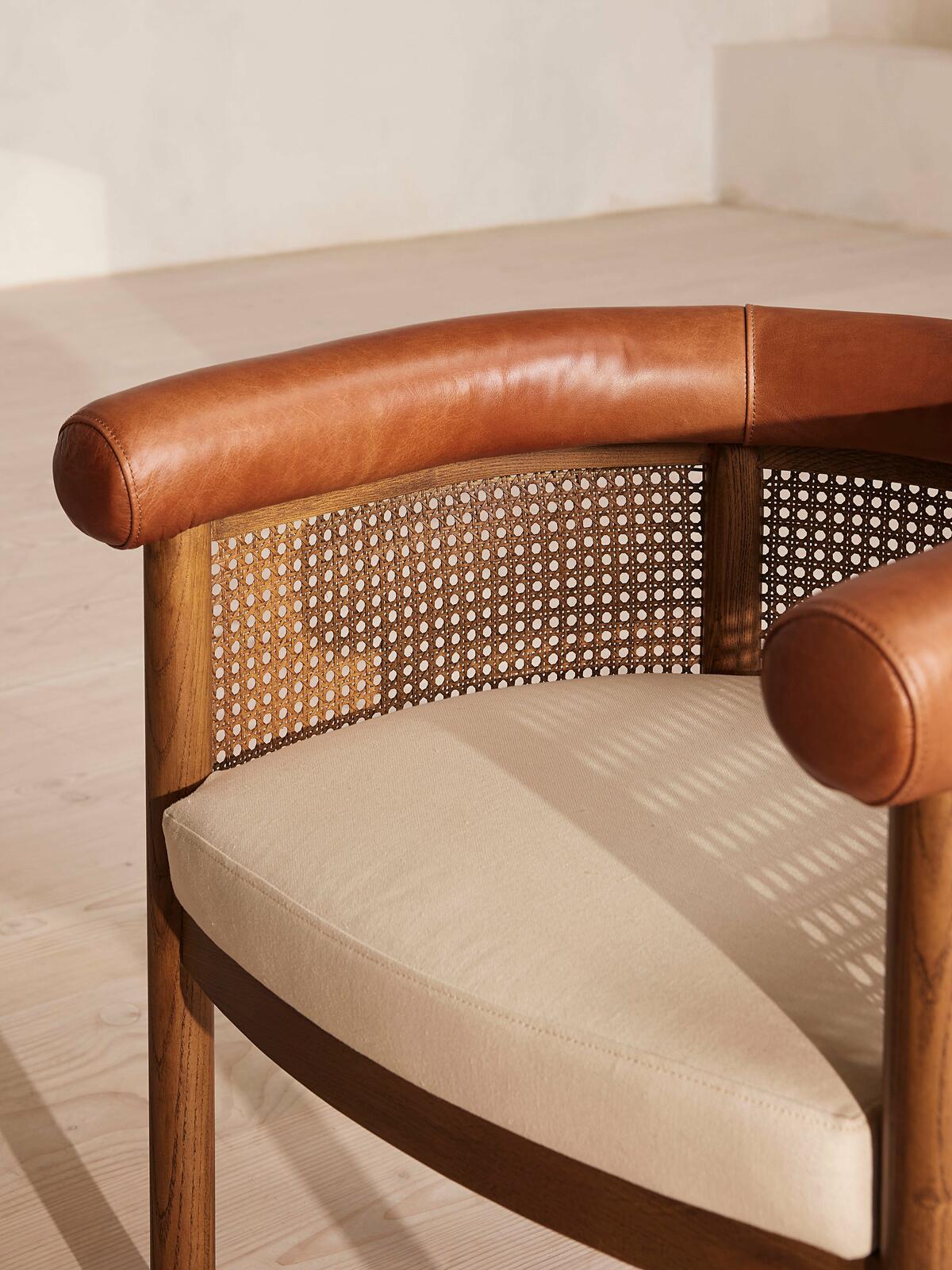 Jensen Dining Chair, Washed Linen, Cream, US - Soho Home