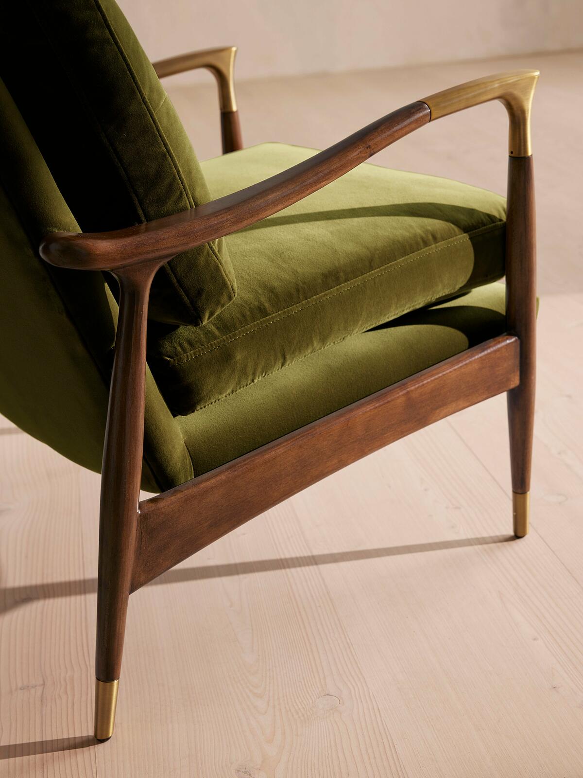 Theodore Armchair, Velvet, Olive - Soho Home