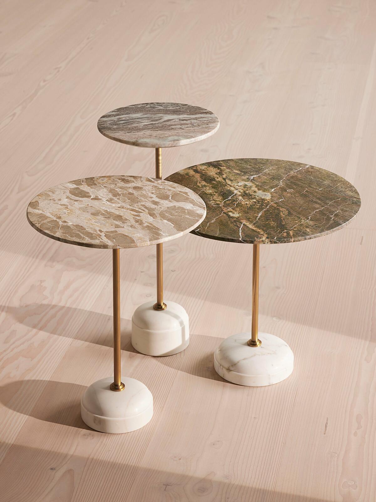 Fleet Side Table, Large/Low, Terra Bianca Marble - Soho Home