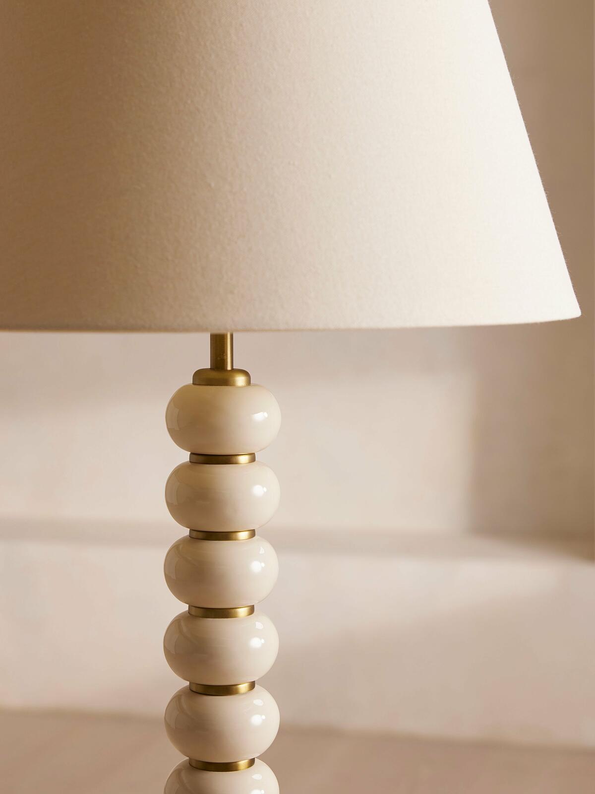 Greyson Floor Lamp, High Gloss Lacquer, Cream, US - Soho Home