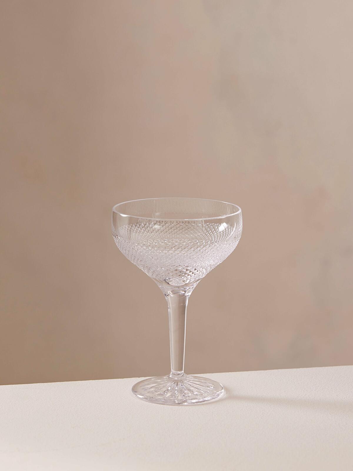 Huxley Cut Crystal Coupe Glass, Set of Four - Soho Home