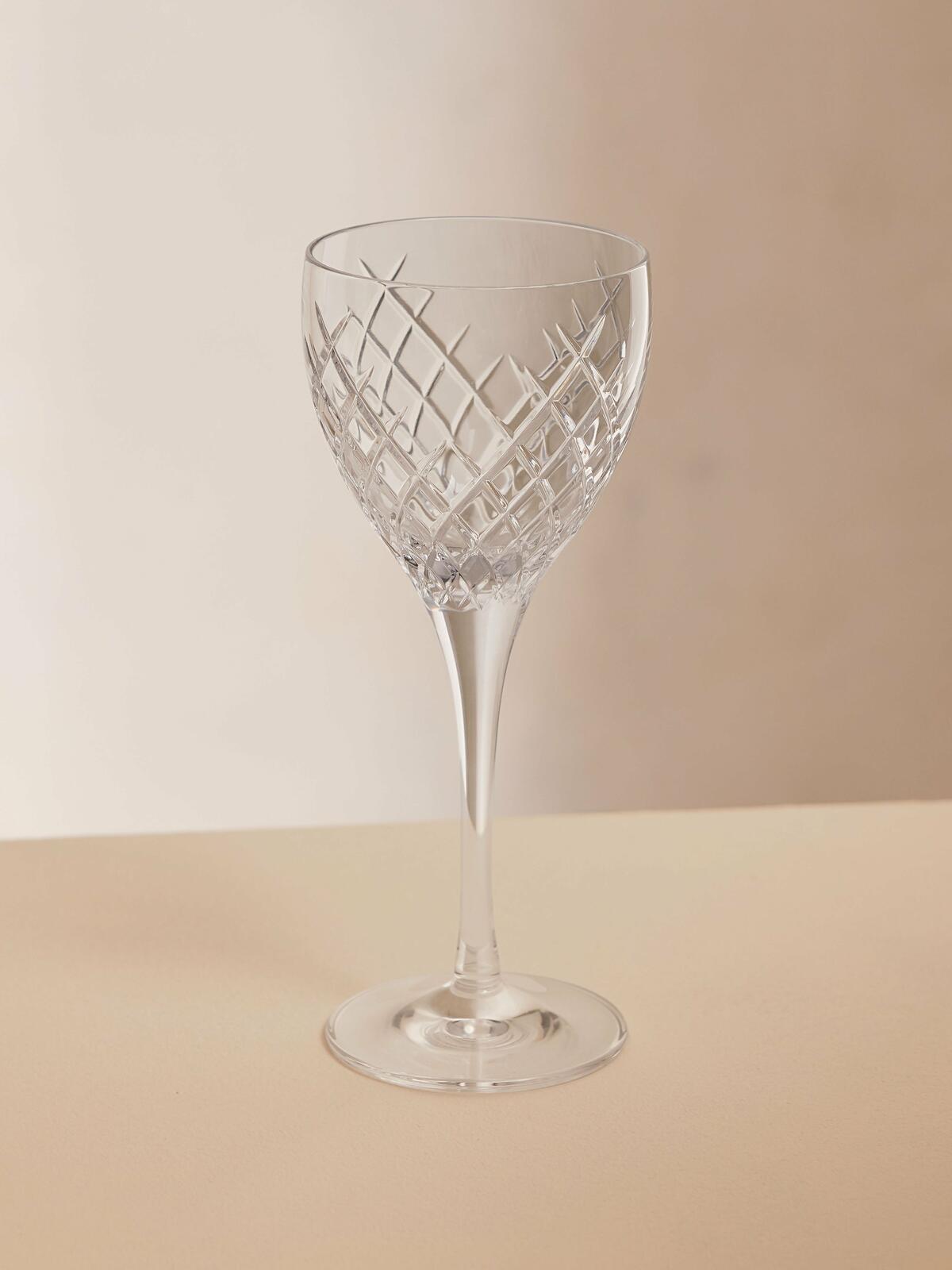 Barwell Cut Crystal White Wine Glass, Set of Four - Soho Home