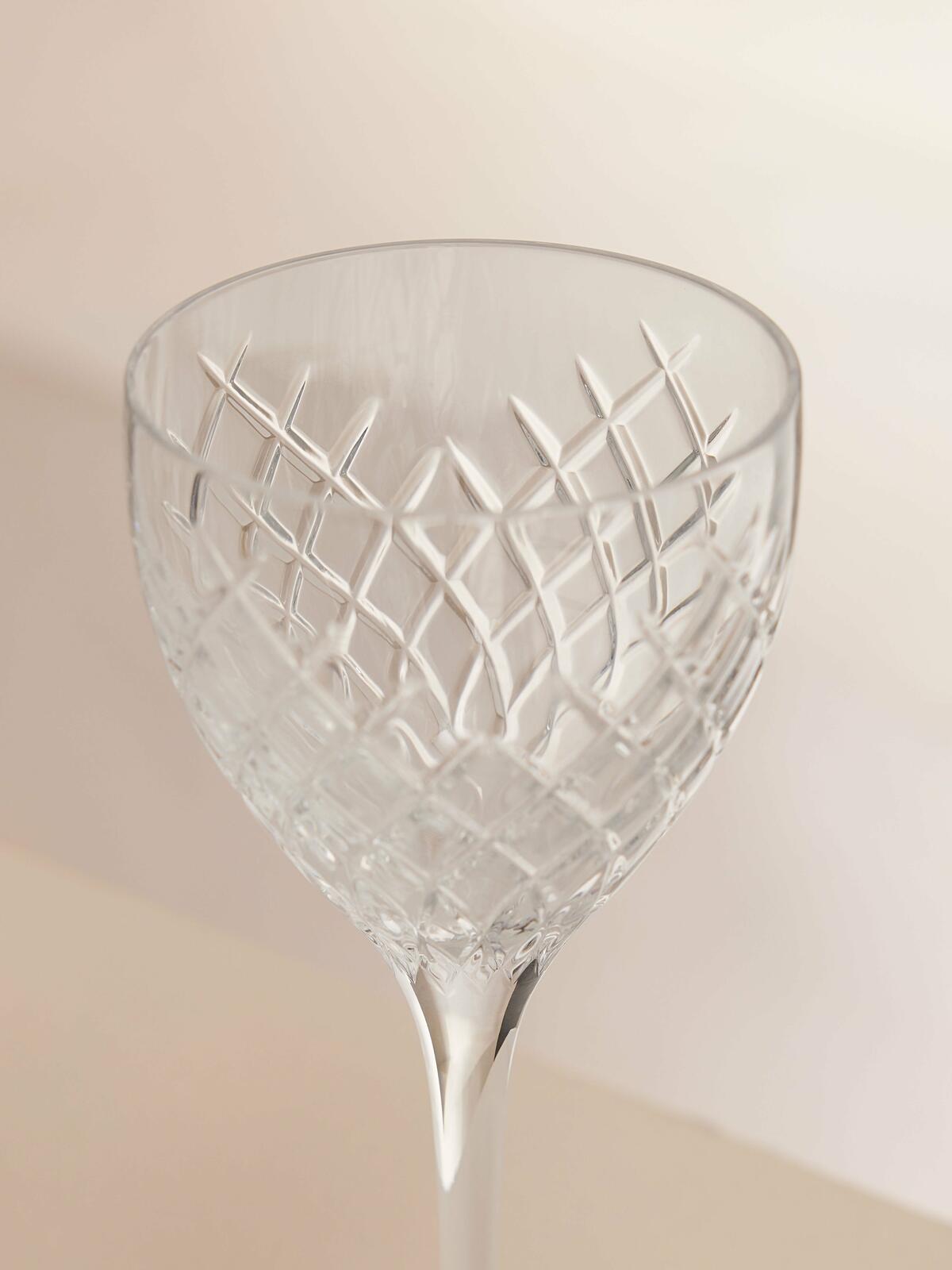 Barwell Cut Crystal Wine Glass, Set of Four - Soho Home